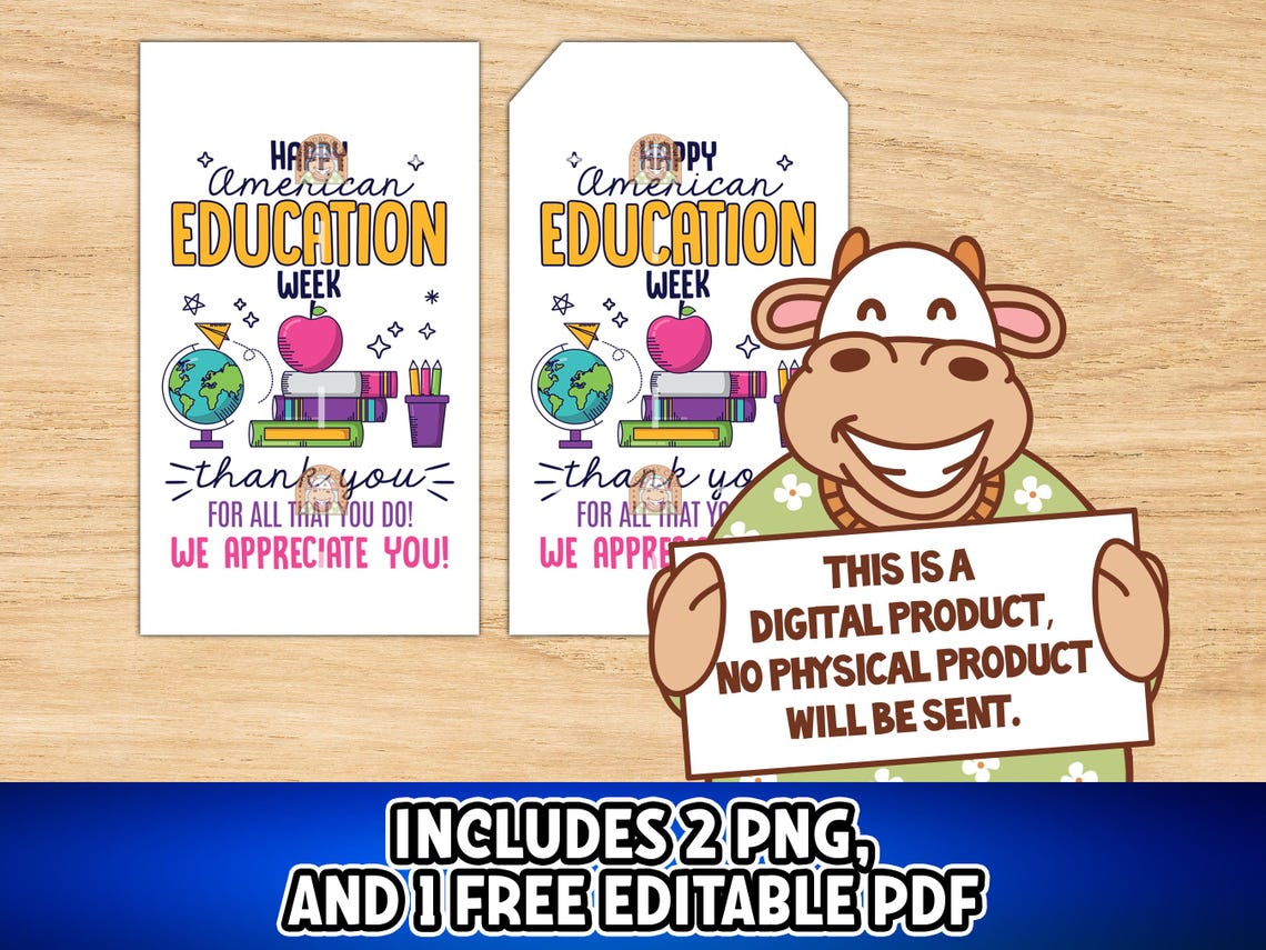 American Education Week Tags, Thank You Teacher Tag, Educator Tag ...