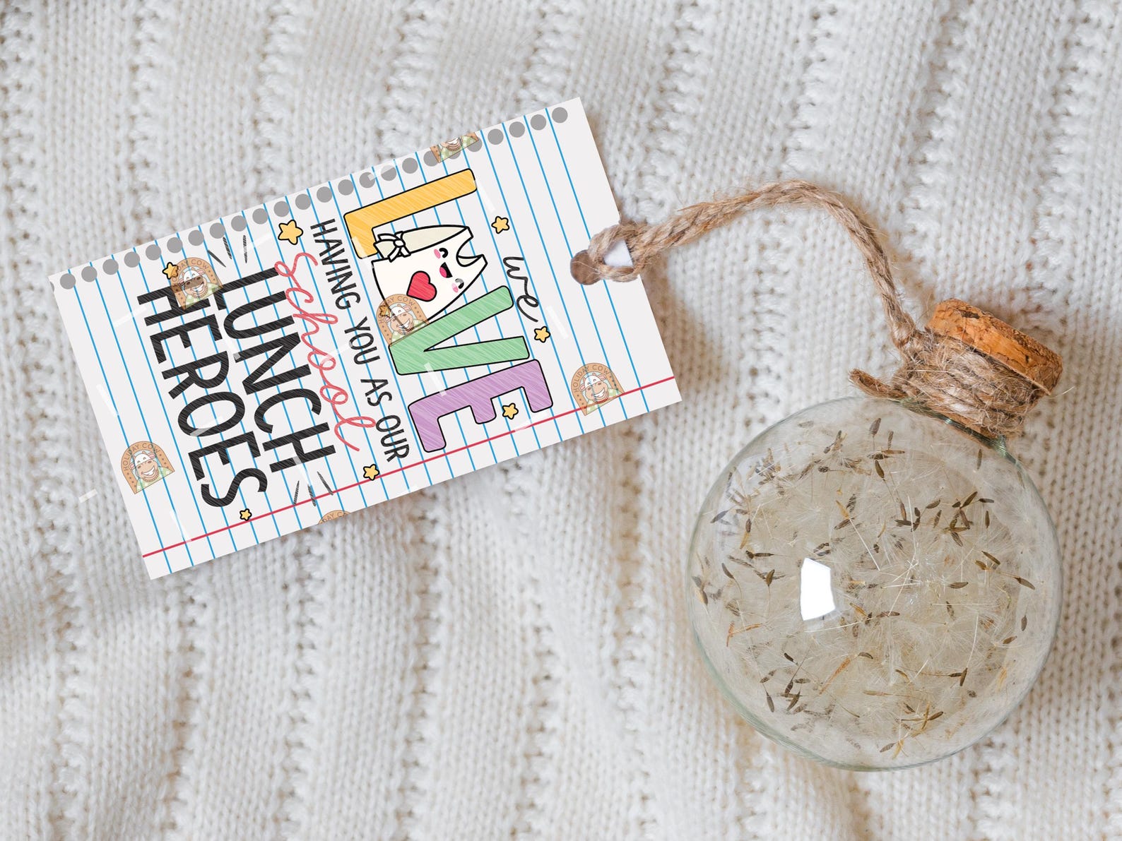 Printable School Lunch Hero Gift Tag, School Lunch Hero Day Tag, Lunch ...