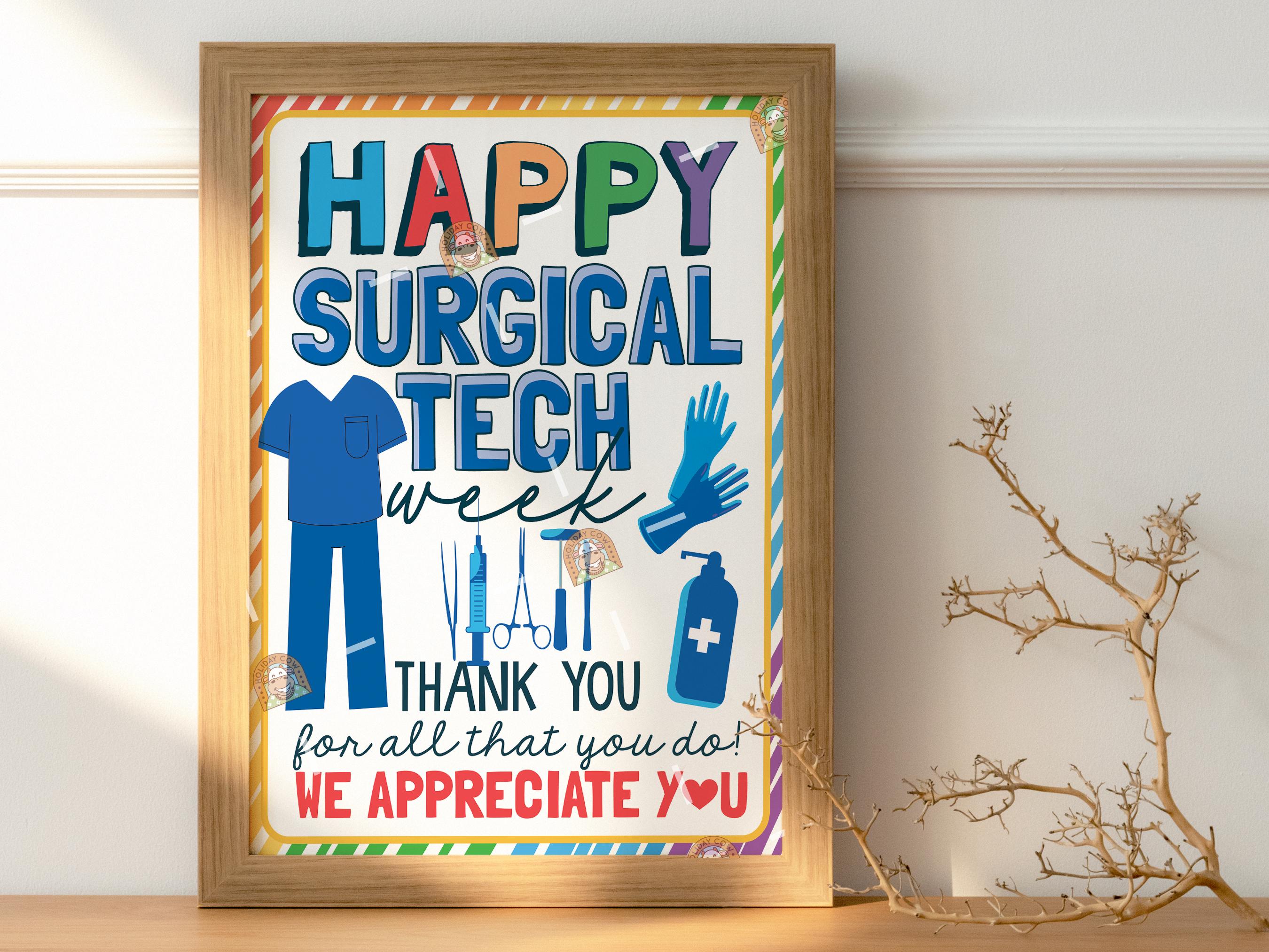 Surgical Tech Week Gift Printable, Surgical Tech Appreciation Card ...
