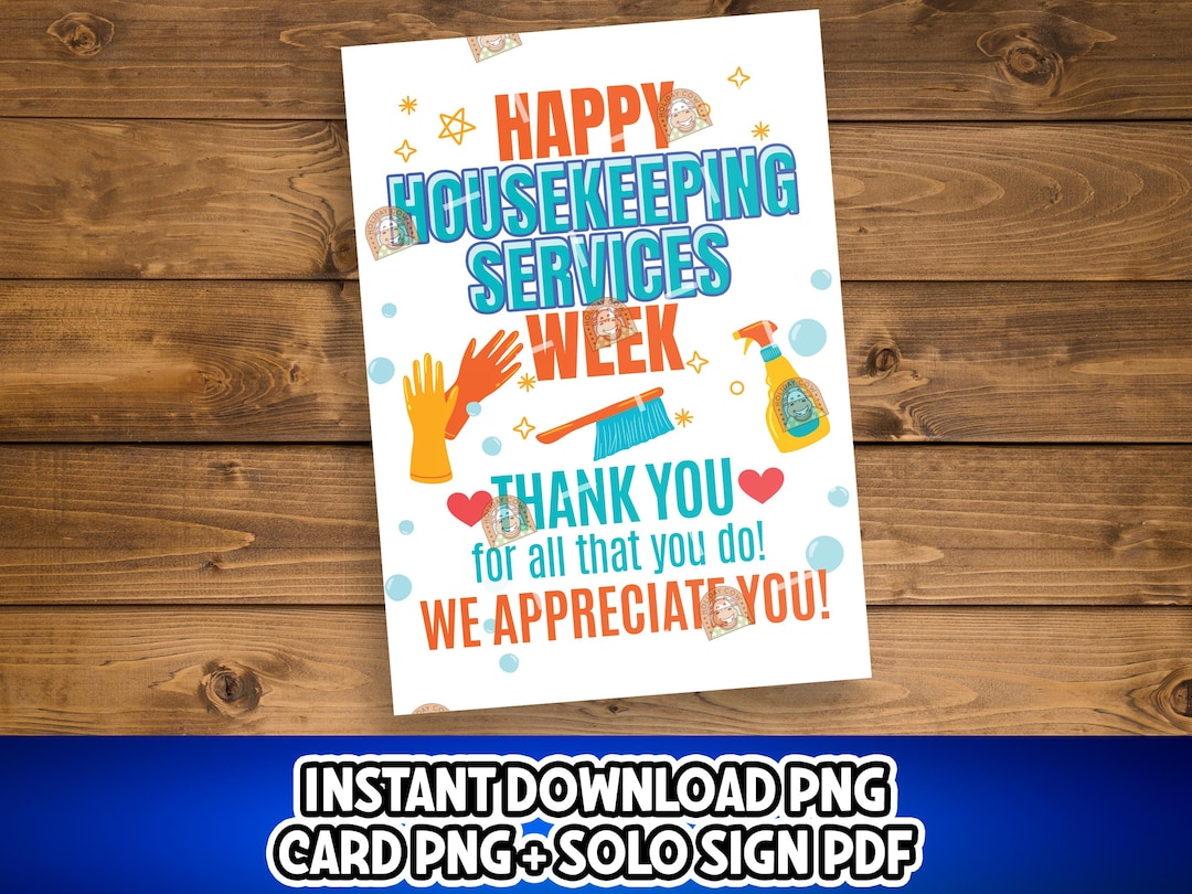 Housekeeping Week Card Printable, Housekeeping Appreciation Week Gift ...