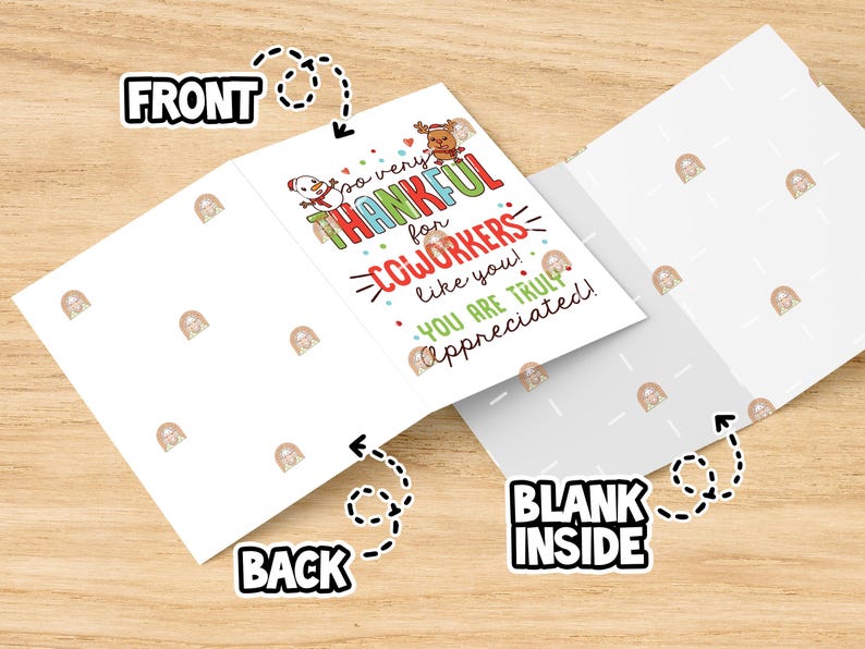 Christmas Coworker Gift, Printable Thank You Co-worker Xmas Card ...