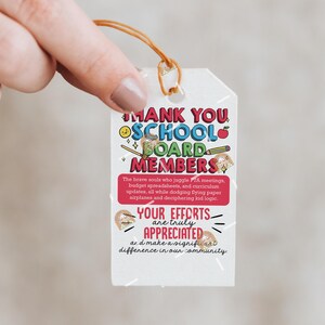 School Board Member Gift Tag, Printable School Board Recognition Month ...