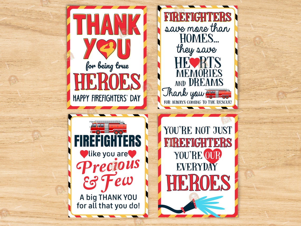 Firefighters Signs Set of 10, Printable Firefighters Poster ...