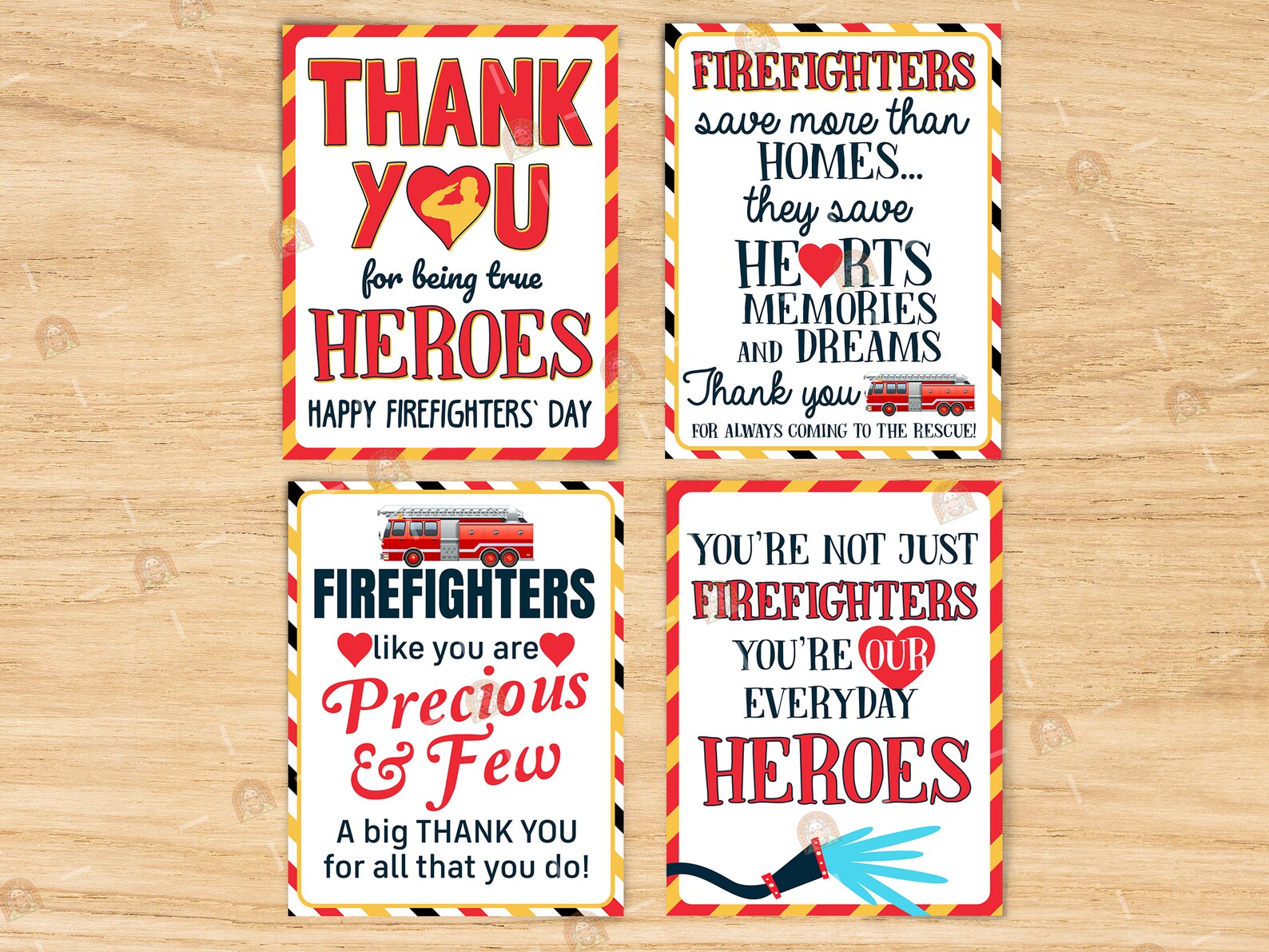 Firefighters Signs Set of 10, Printable Firefighters Poster ...