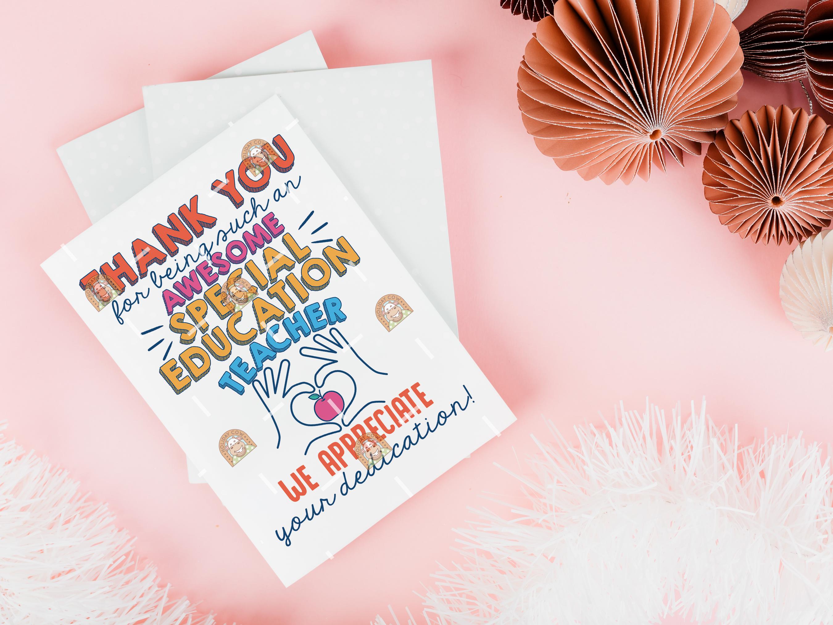 Special Ed Teacher Gift, Printable Special Education Day Card, Thank ...