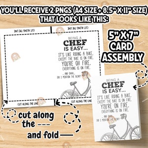 Funny Chef Card Printable, Personal Chef's Day Gift, Chef Appreciation ...
