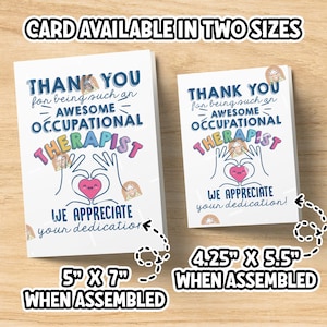 Printable Occupational Therapist Gift, OT Card, Occupational Therapy ...