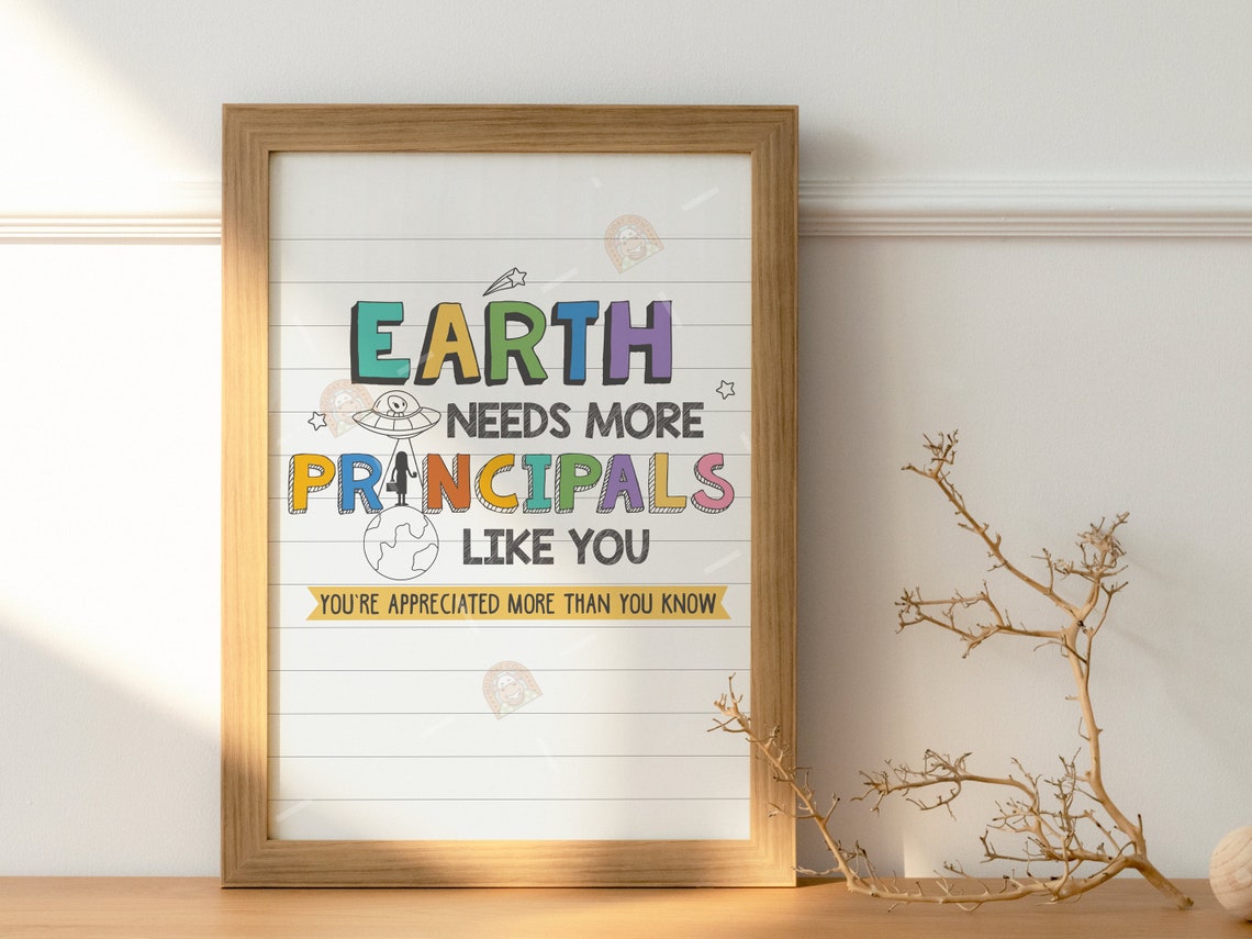 Principal Appreciation Card Printable, School Principal Gift, National ...