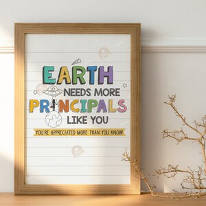 Principal Appreciation Card Printable, School Principal Gift, National ...