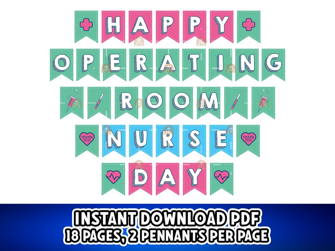 Operating Room Nurse Day Banner Printable, OR Nurse Day Banner, OR ...