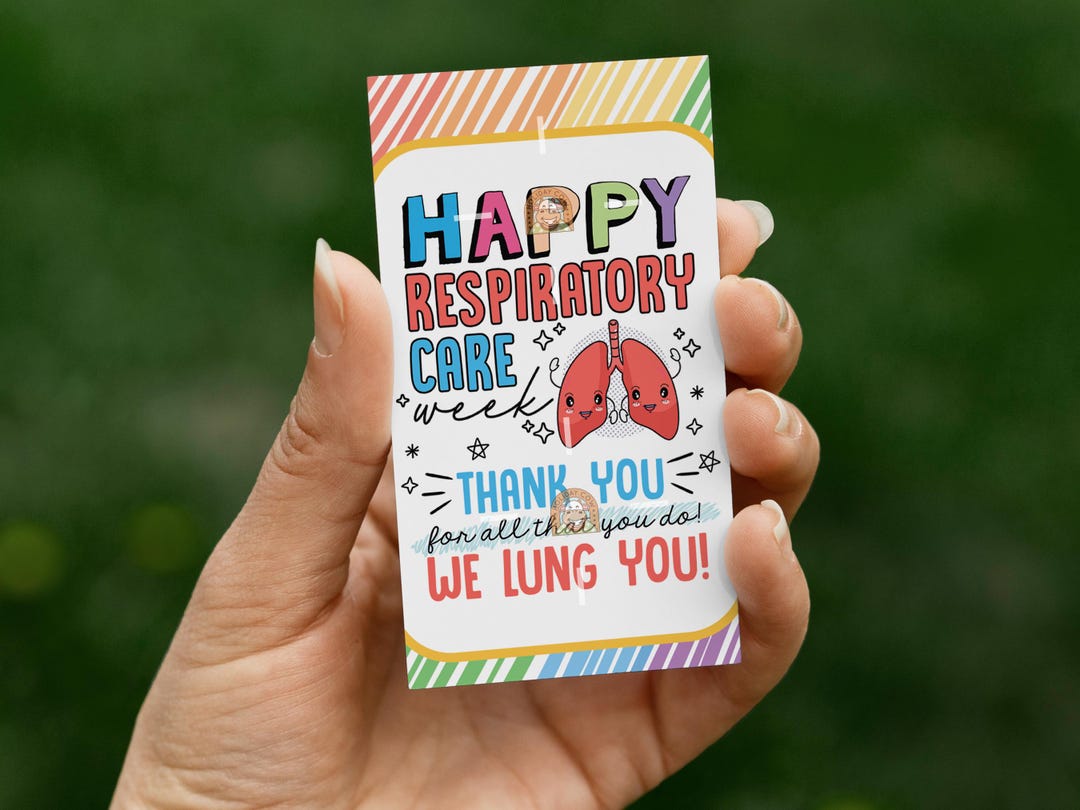 Respiratory Care Gift Tag Printable, Respiratory Care Week Gift Tags, Respiratory Therapist ...