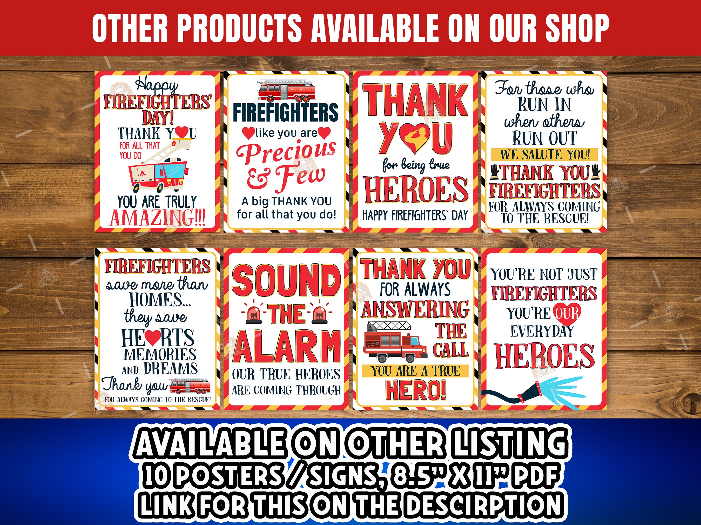 Personalized Firefighters Sign, Custom Firefighters Day Sign Printable ...