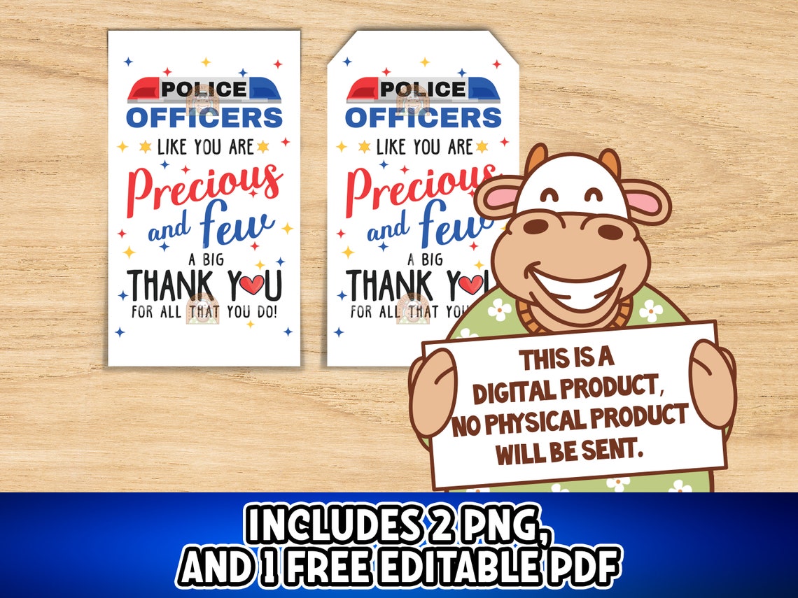 Police Week Tags Printable, National Police Officers Week Gift Tag ...