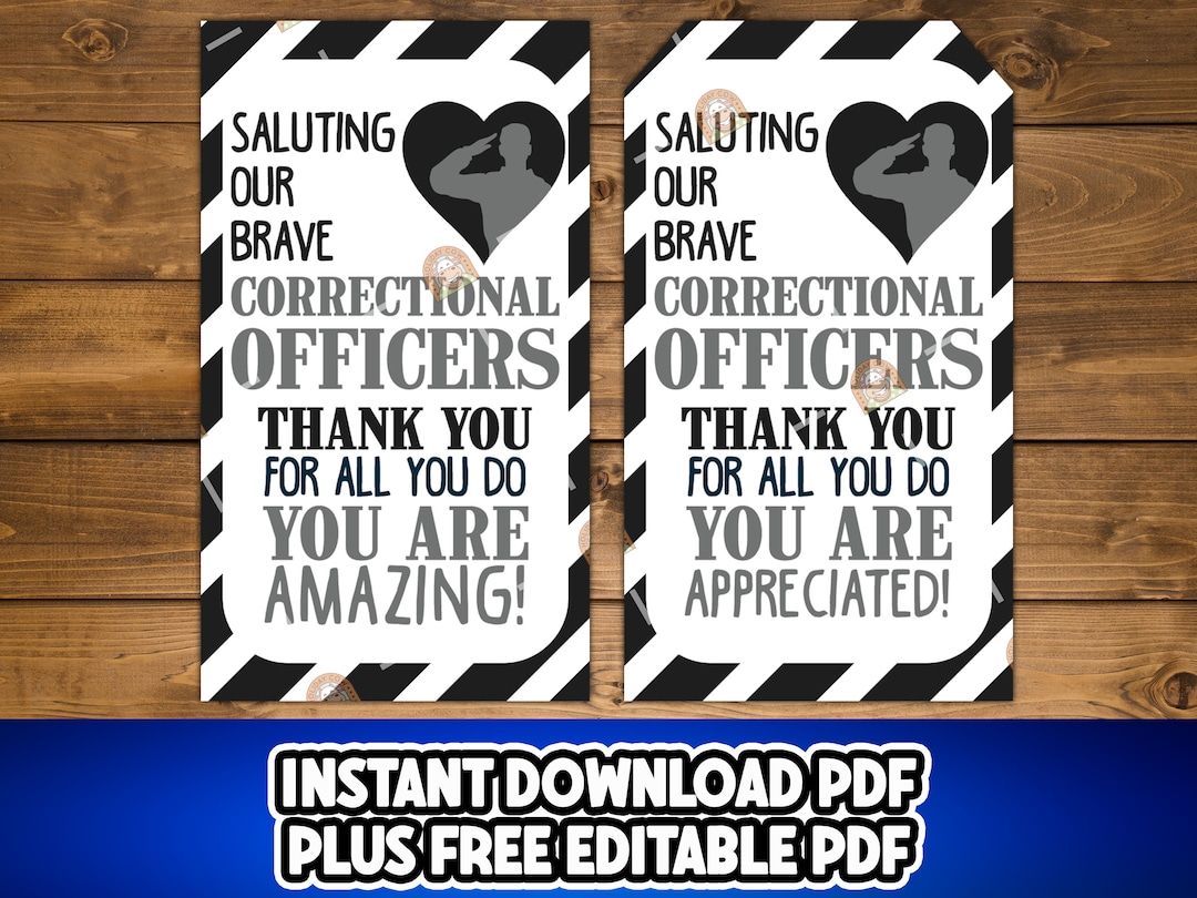 Correctional Officers Week Gift Tags Printable, Correctional Officer ...