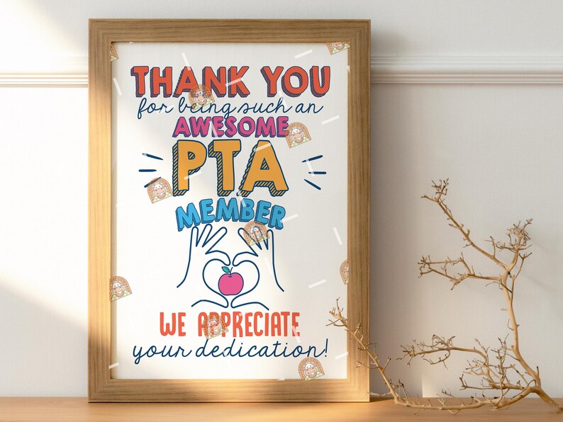 Printable PTA Members Gift, Parent Teacher Association Gift, School PTA ...