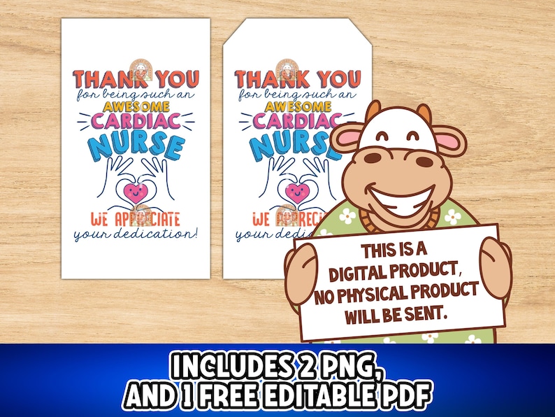 Printable Cardiac Nurse Gift Tag, Thank You Cardiac Nurses Week Tag ...