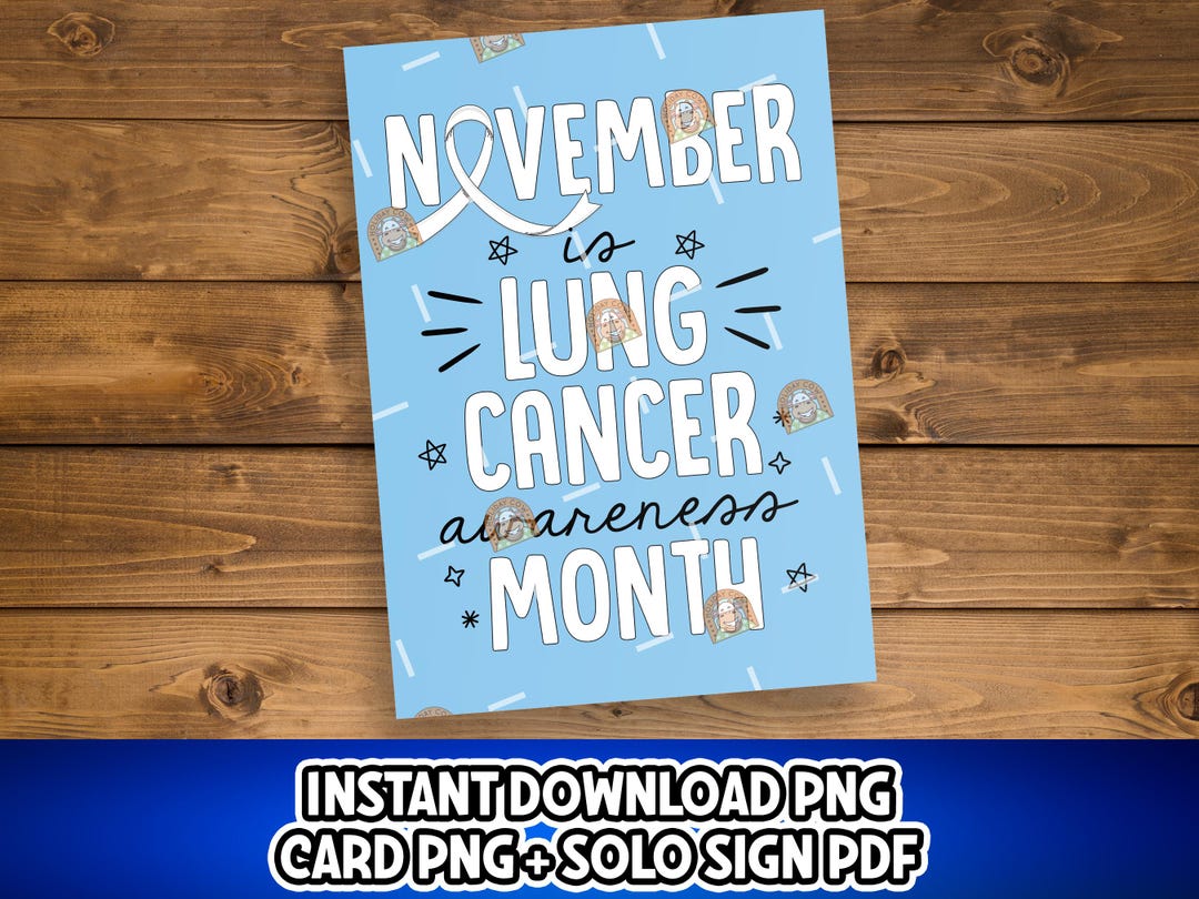 Lung Cancer Awareness Month Card Printable, Thank You Lung Cancer ...