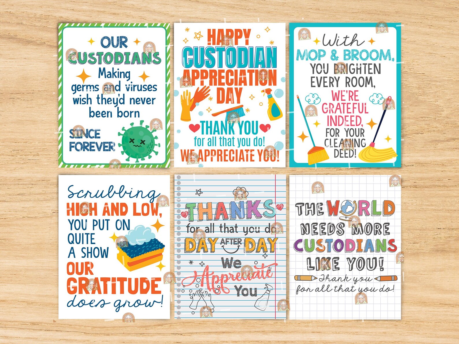 Custodian Day Signs Printable, Custodian Appreciation Gift, Thank You ...