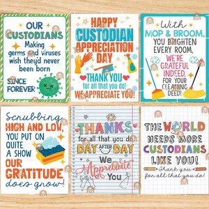 Custodian Day Signs Printable, Custodian Appreciation Gift, Thank You ...