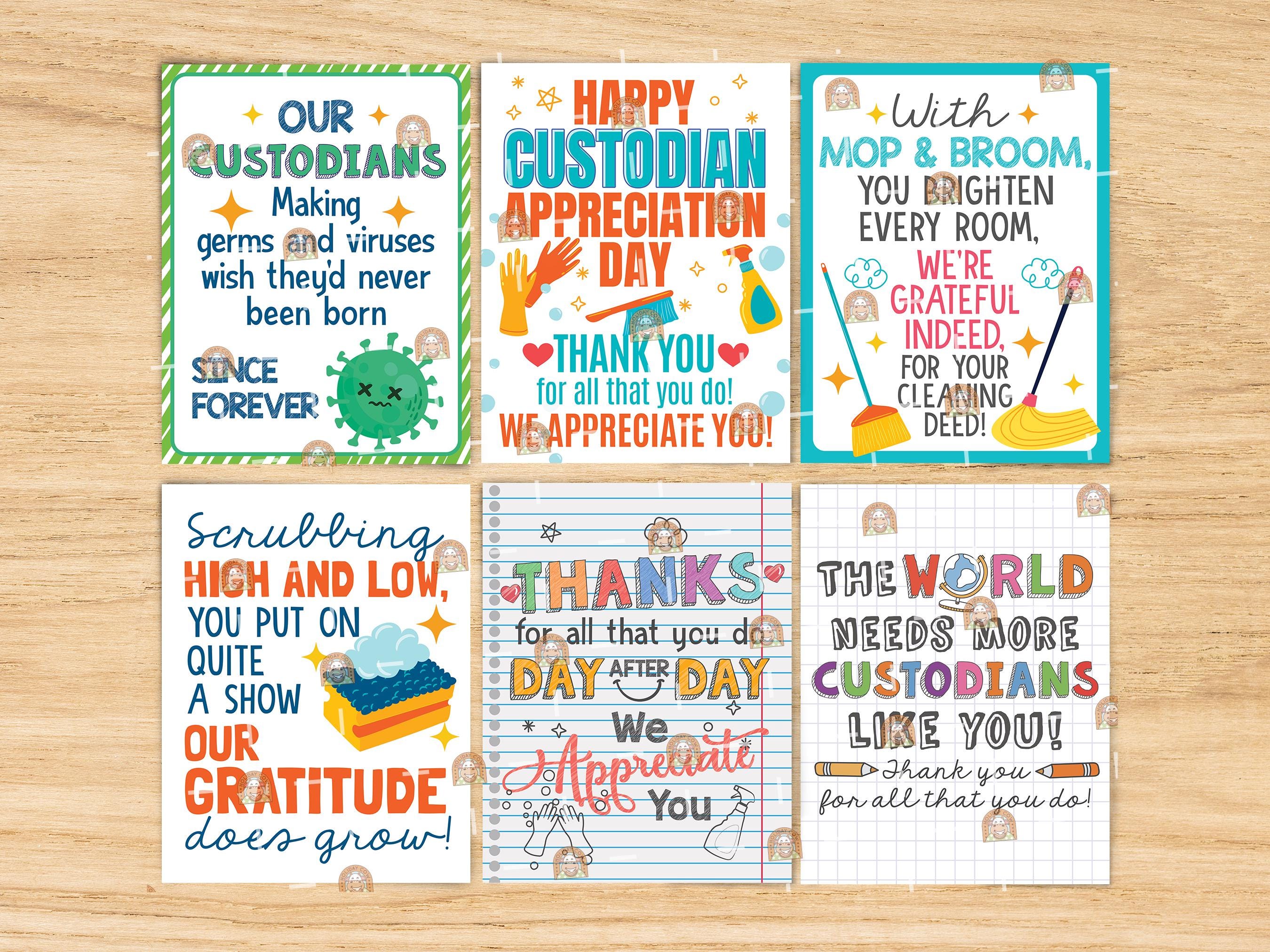 Custodian Day Signs Printable, Custodian Appreciation Gift, Thank You ...
