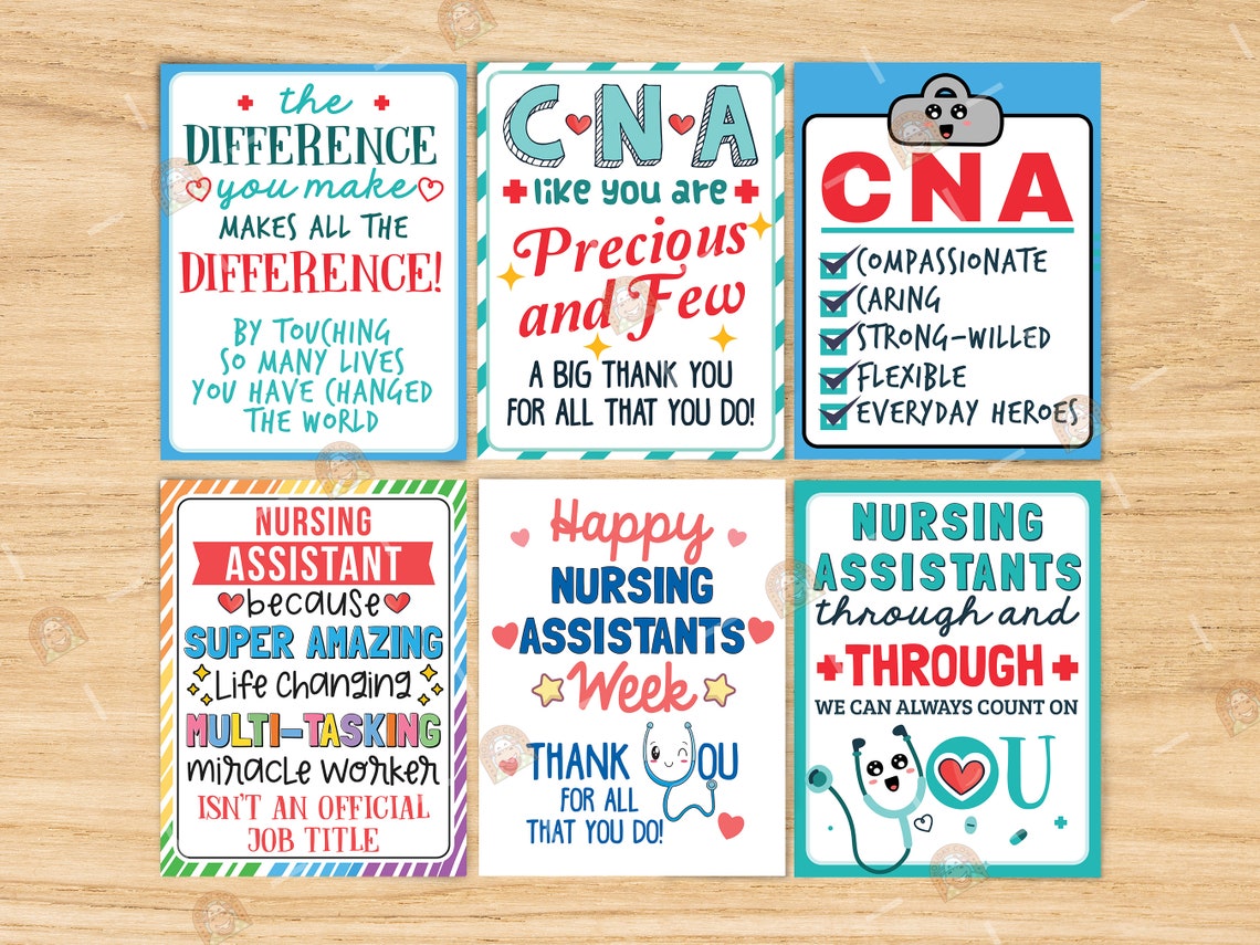 CNA Week Signs Printable Bundle, Certified Nursing Assistant Gifts, CNA ...