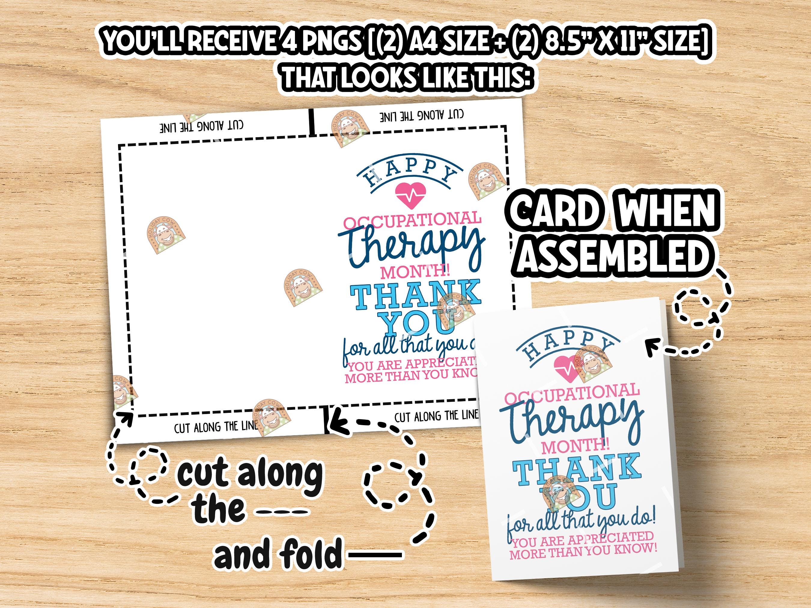 Occupational Therapy Month Card Printable, Occupational Therapist Gift ...