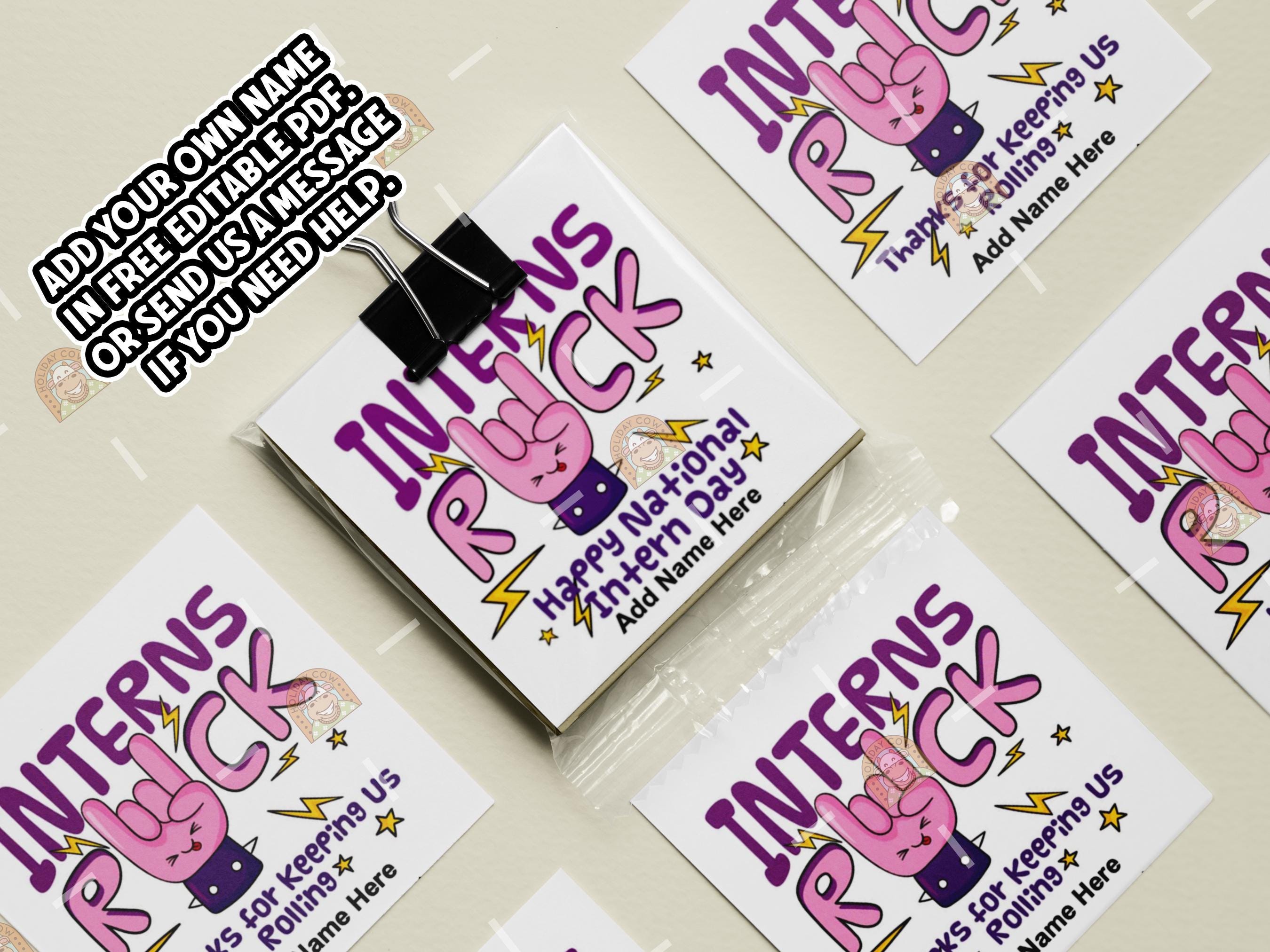 Intern Tag Printable, National Intern Day Gift Tags, Tags for Intern ...