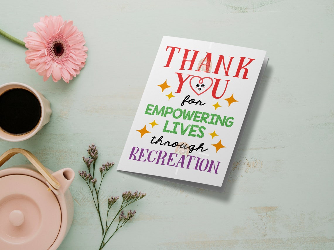Recreational Therapists Card Printable, National Therapeutic Recreation ...