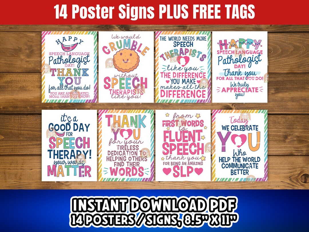 SLP Day Signs Printable, SLP Appreciation Speech Language Pathologist ...