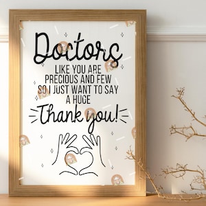 Doctor Gift, Printable Doctor Appreciation Card, Thank You Doctor's Day ...