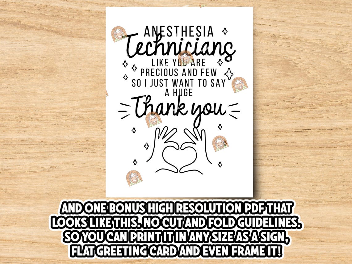 Anesthesia Tech Gift Printable, Anesthesia Tech Week Sign, Anesthesia ...