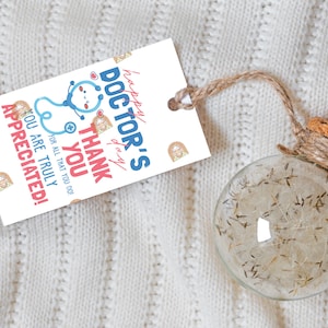 Doctor's Day Gift Tag Printable, Thank You Doctor Gift Tag, National ...