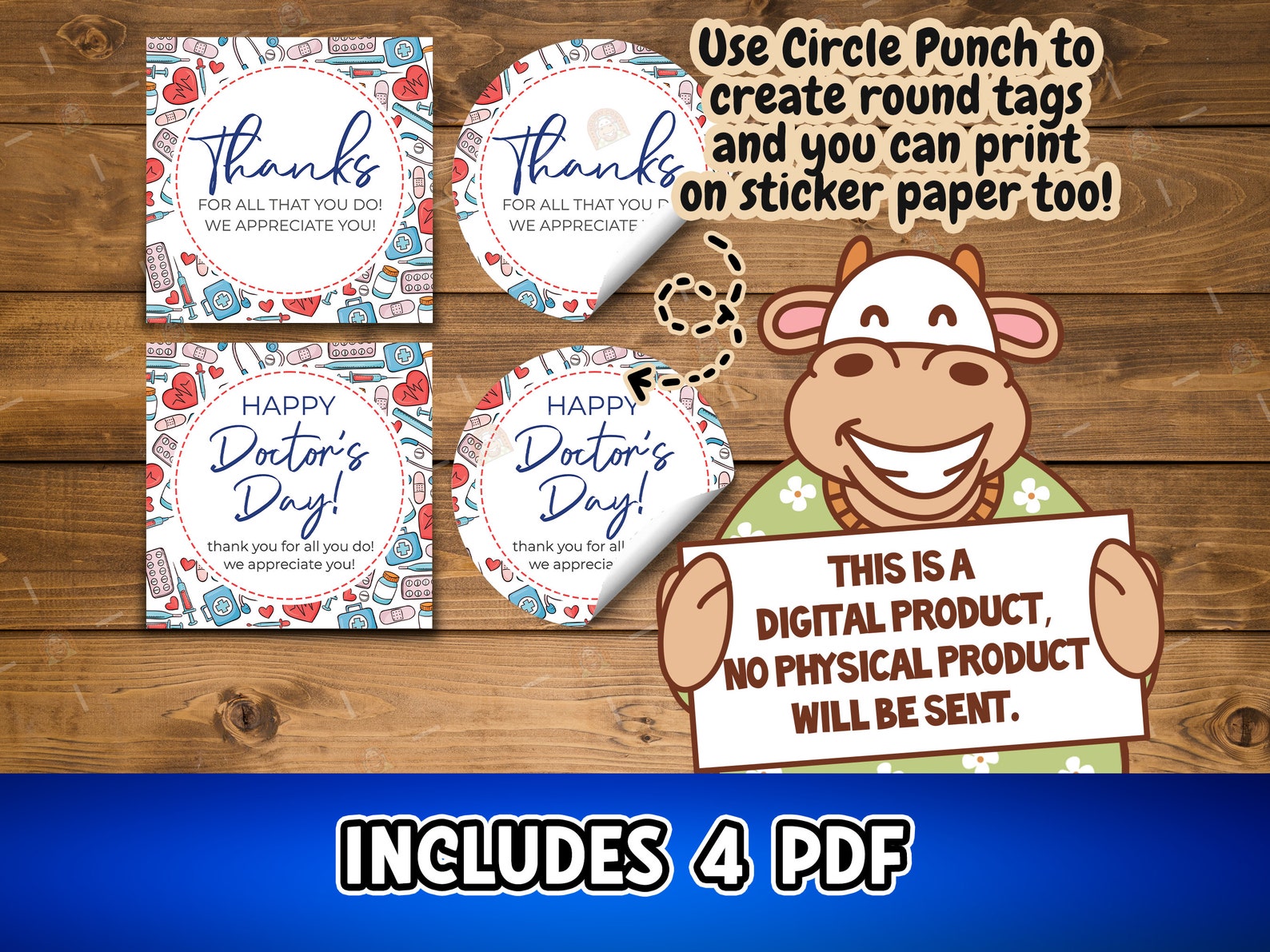 Doctor's Day Tag, Printable National Doctor's Day Tag, Surgeon Gift Tag ...