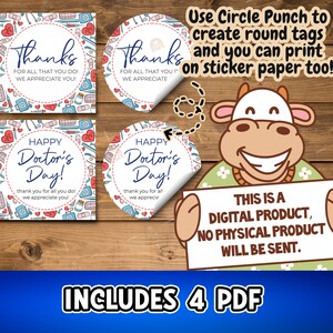 Doctor's Day Tag, Printable National Doctor's Day Tag, Surgeon Gift Tag ...