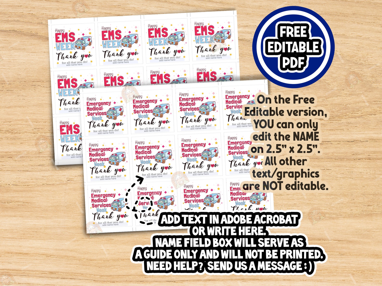 EMS Week Gift Tag, Ems Week Tag Printable, Ems Appreciation Tag ...