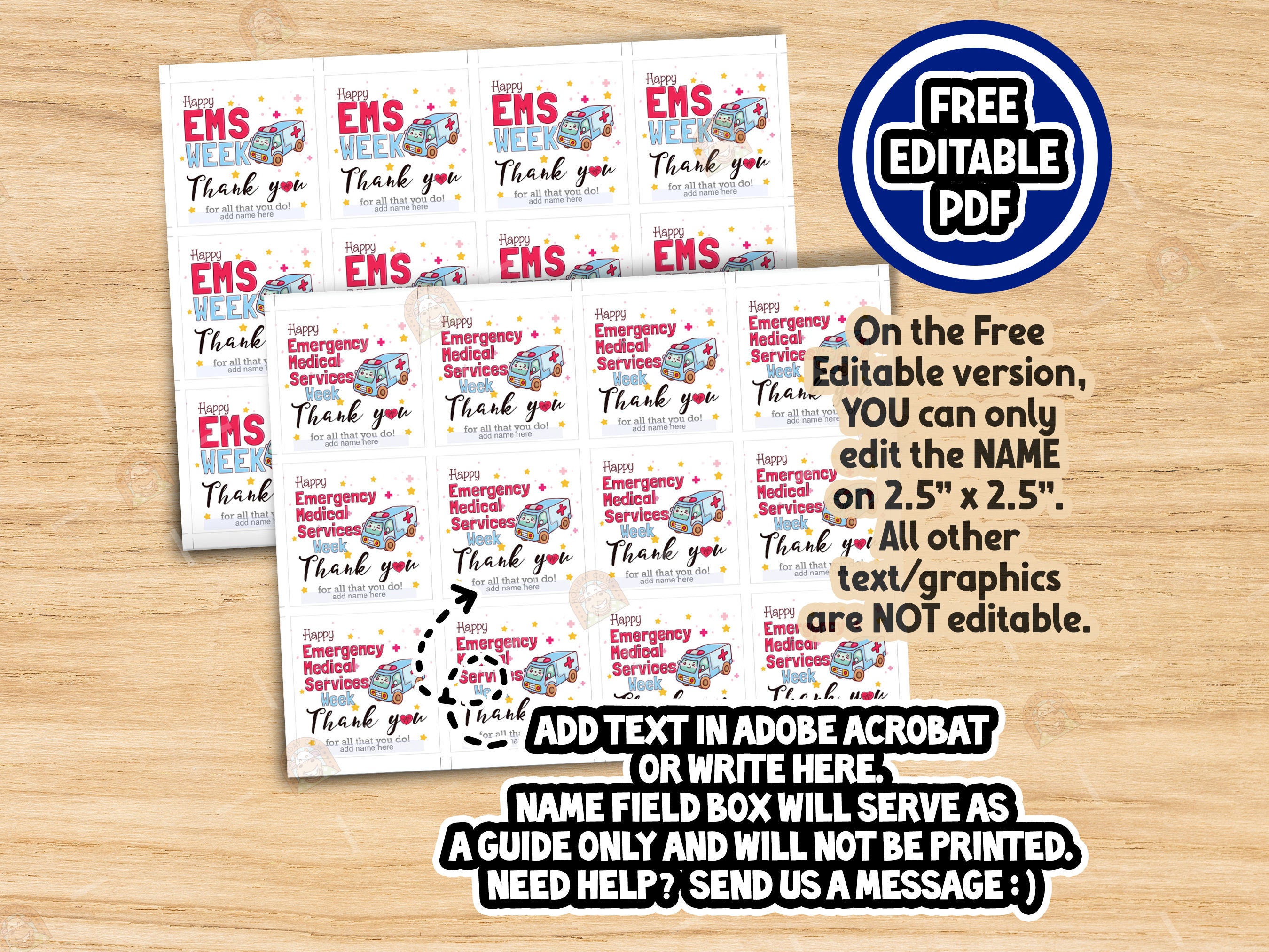 EMS Week Gift Tag, Ems Week Tag Printable, Ems Appreciation Tag ...