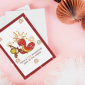 Lunar New Year 2025 Card Printable, Year of the Snake, Punny Chinese ...
