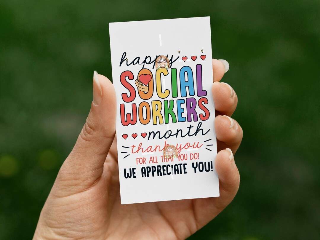 Social Worker Month Gift Tag Printable, Thank You Social Worker Tag ...