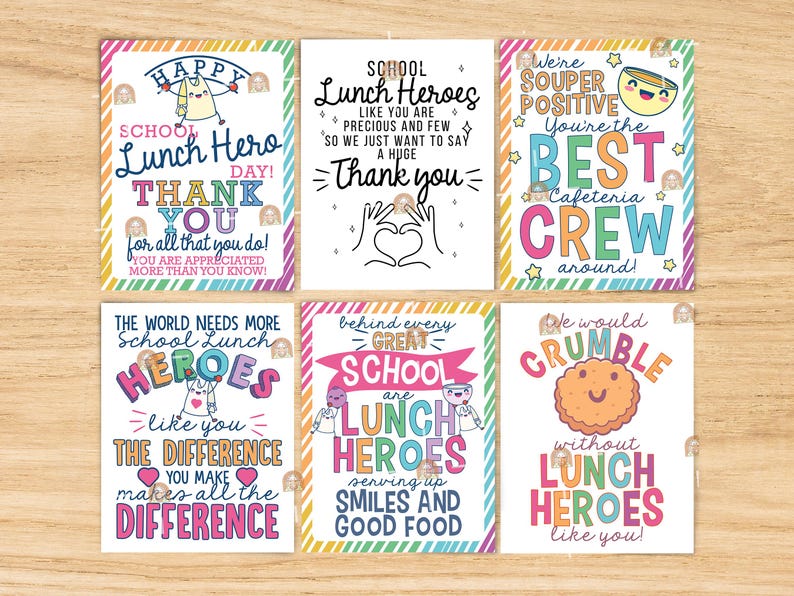 School Lunch Hero Day Signs, Printable School Lunch Hero Thank You ...