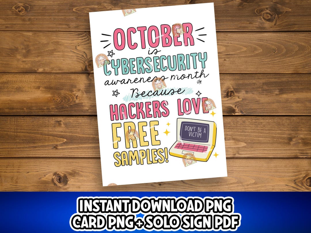 Cybersecurity Month Poster Printable, Cybersecurity Awareness Month ...