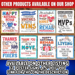 National Rehabilitation Week Card Printable, Happy Rehab Week Sign, T ...