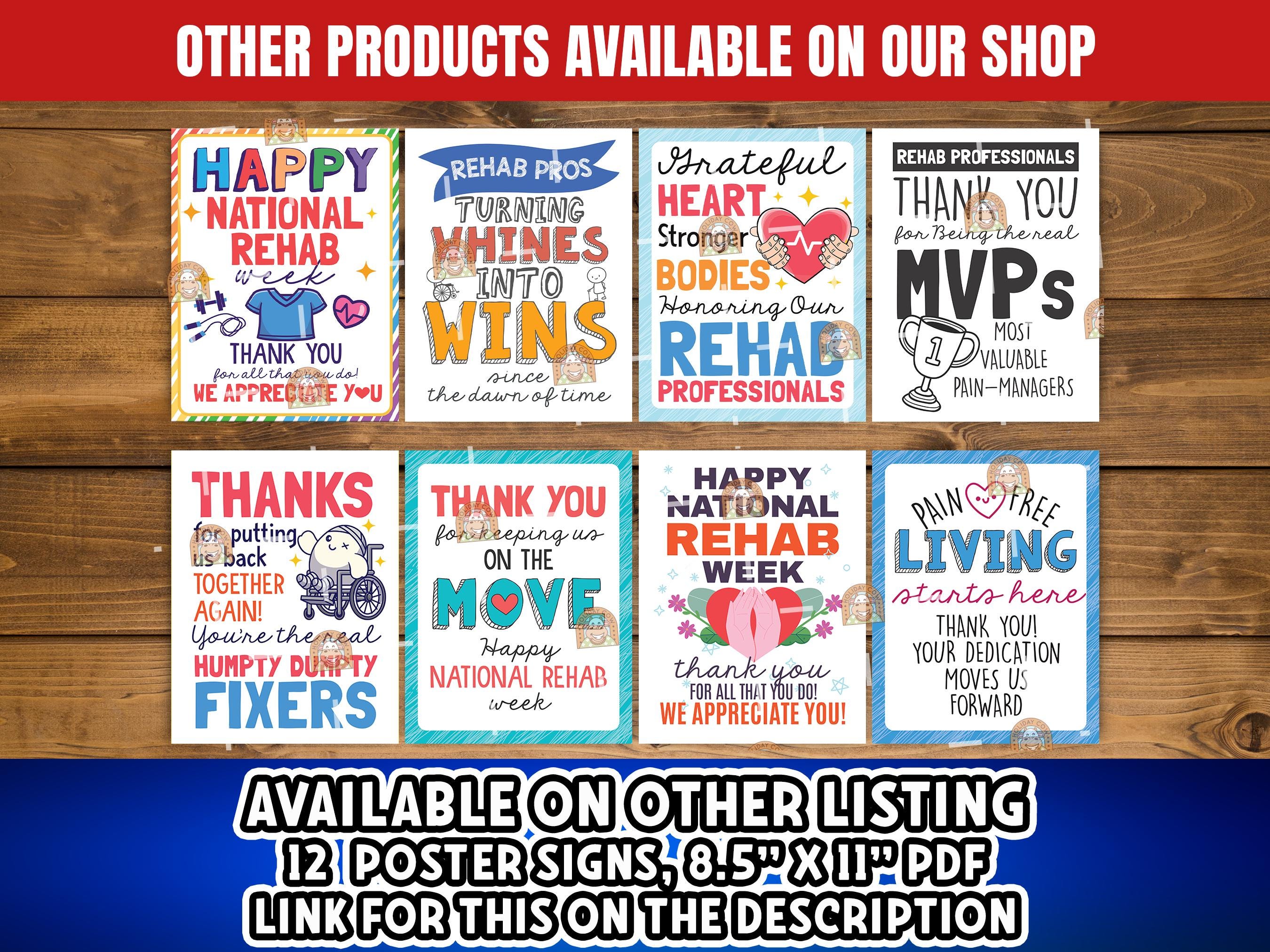 National Rehabilitation Week Gift Printable, Thank You Rehabilitation ...