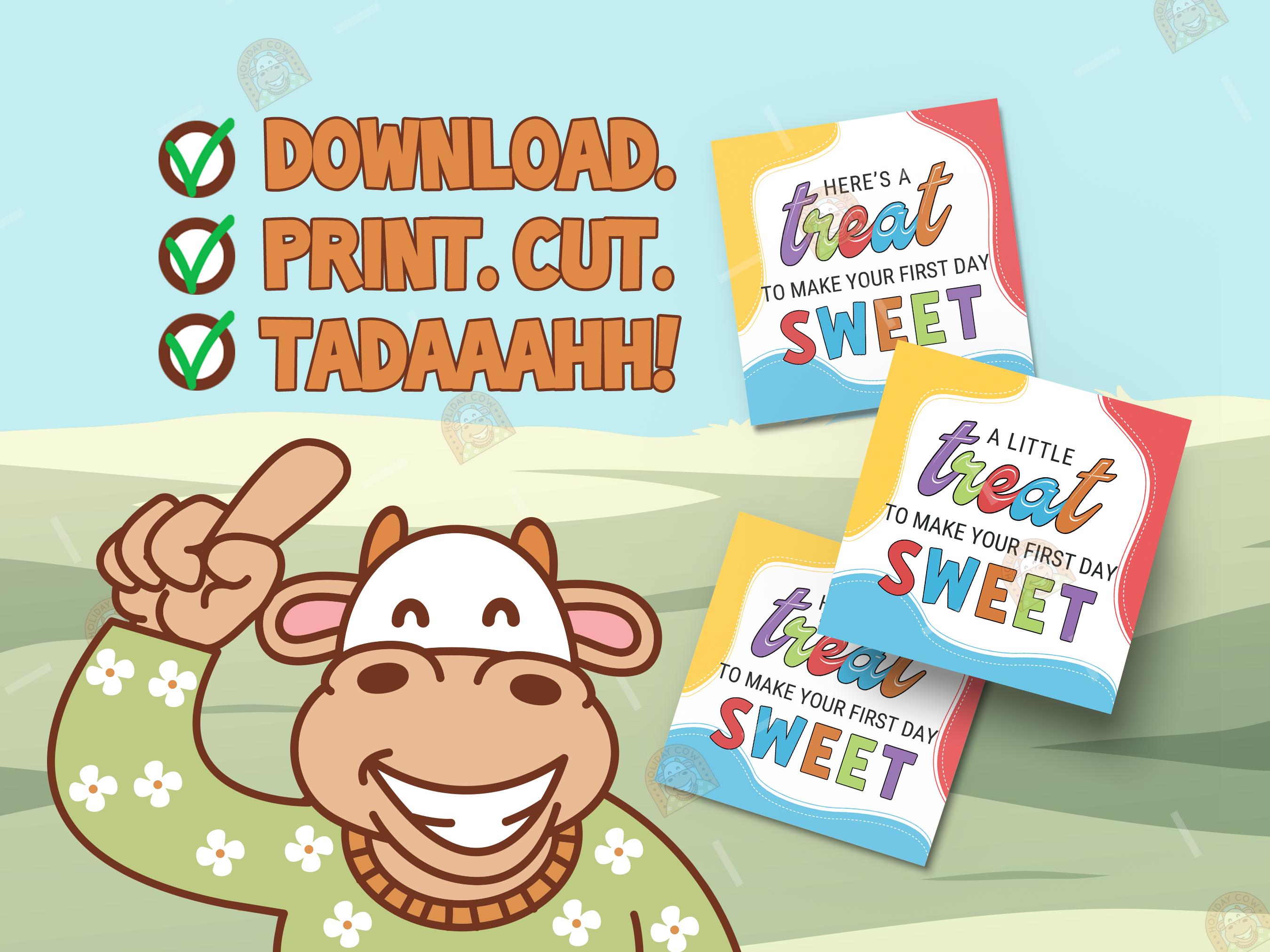 First Day of School Tags Printable, Student Sweet Treat Tag, Teacher ...