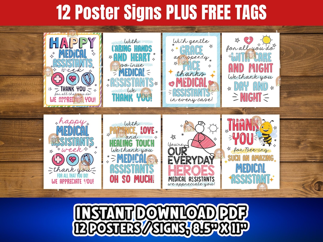Medical Assistant Week Signs Printable, Medical Assistant Gift, Happy ...