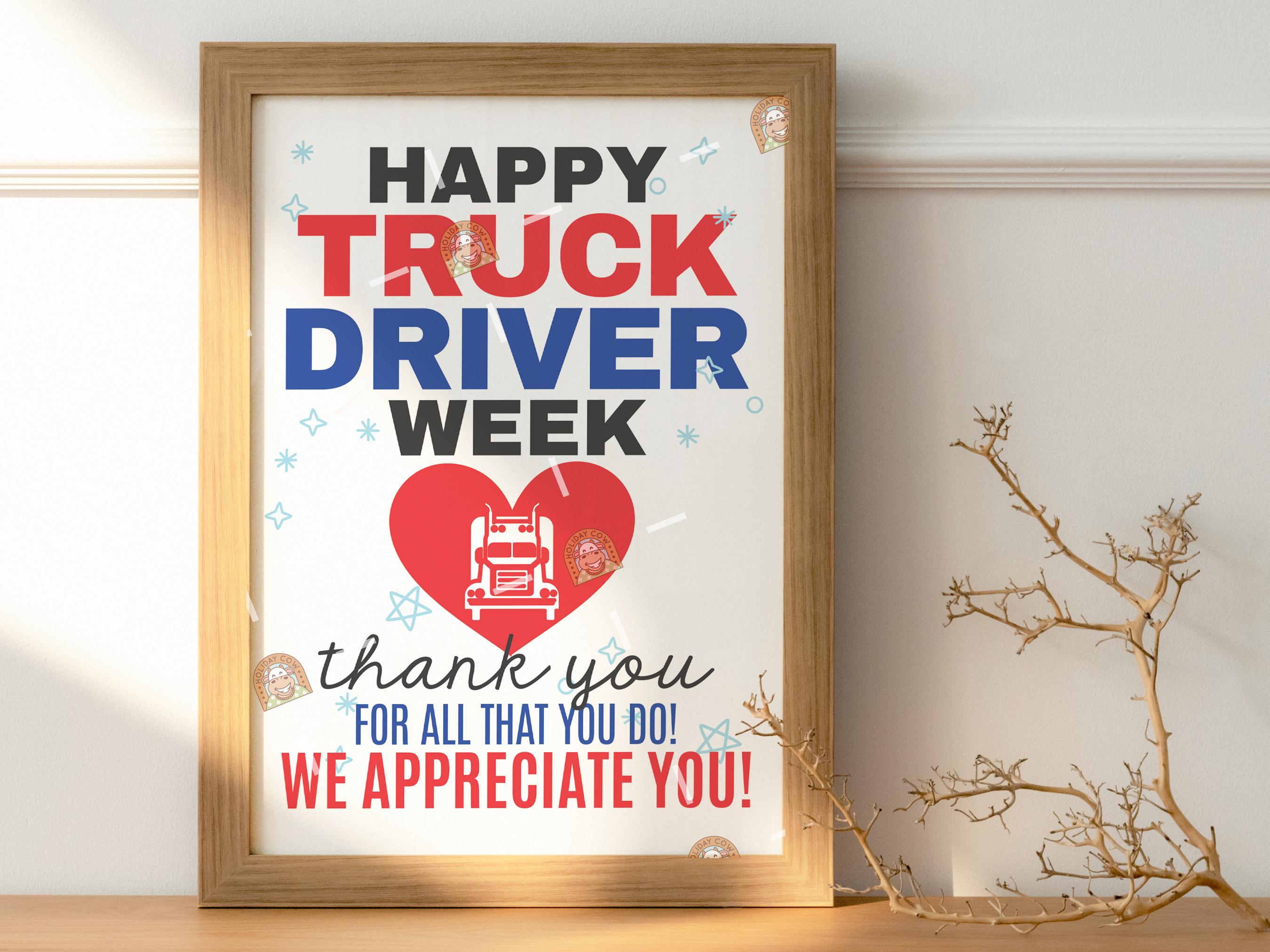 Truck Driver Appreciation Week Card Printable, Truck Driver ...