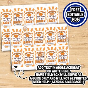 Lunchroom Back to School Tag, Printable First Day of School Tag for ...