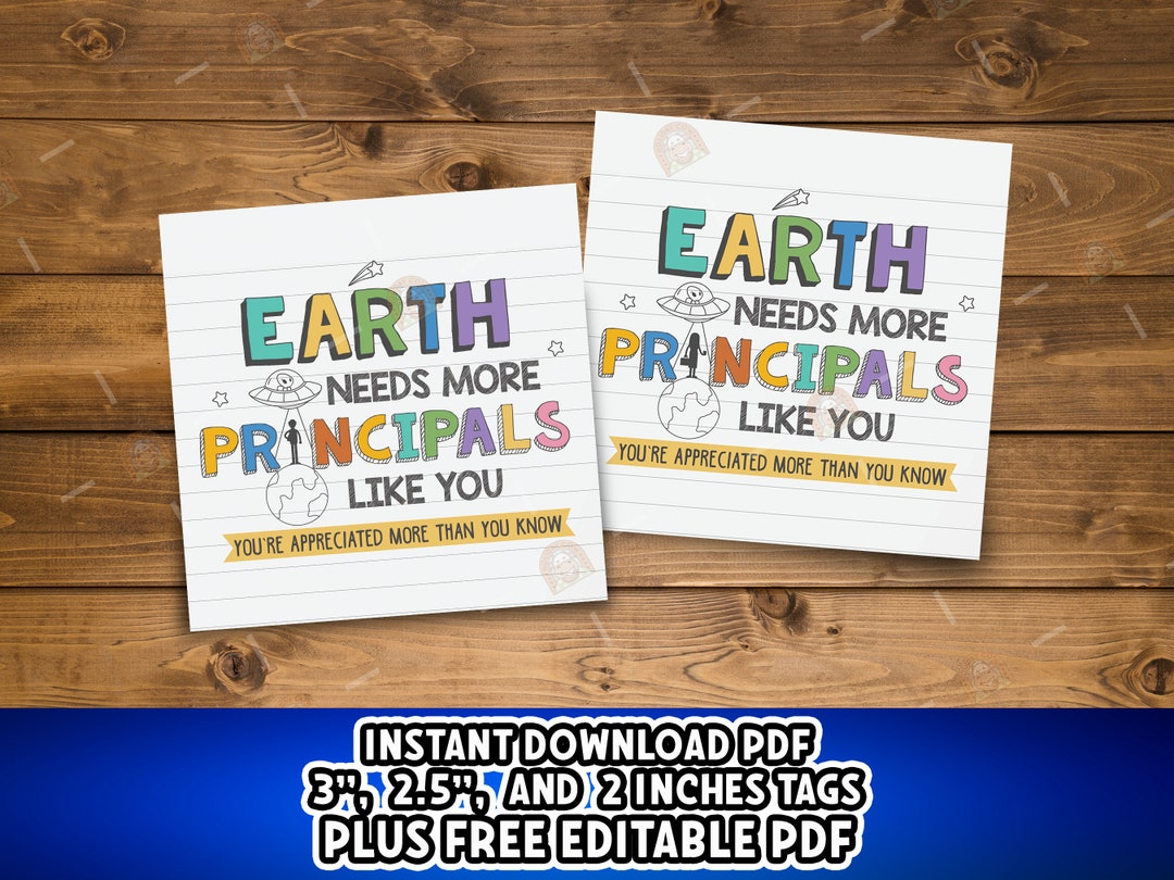 Principal Appreciation Gift Tag Printable, School Principal Tag ...