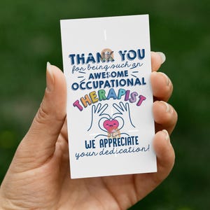 Printable Occupational Therapist Tag, Occupational Therapy Month Gift ...