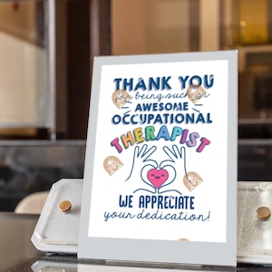 Printable Occupational Therapist Gift, OT Card, Occupational Therapy ...