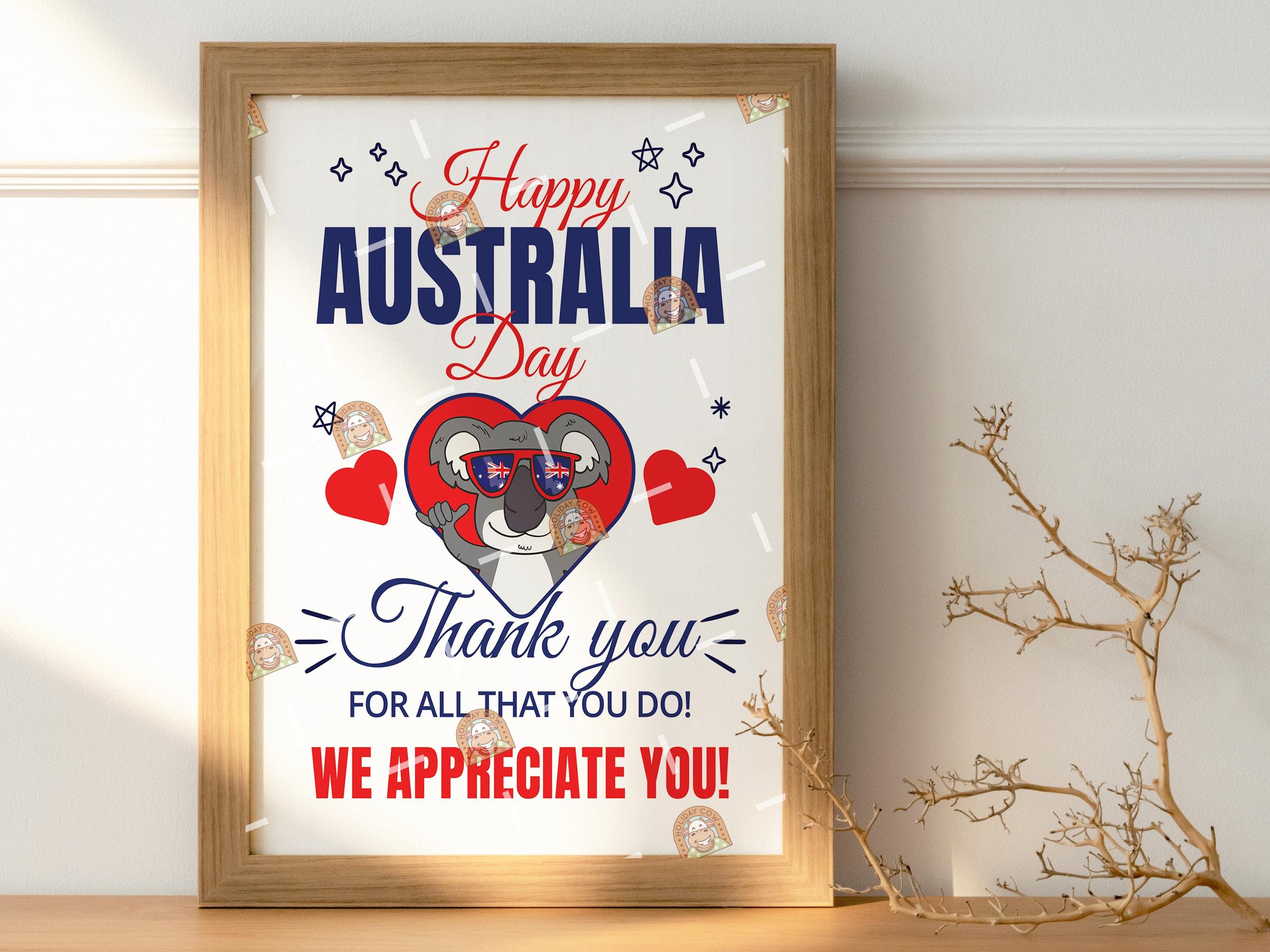 Australia Day Card Printable, Happy Australia Day Sign, Australia Day ...